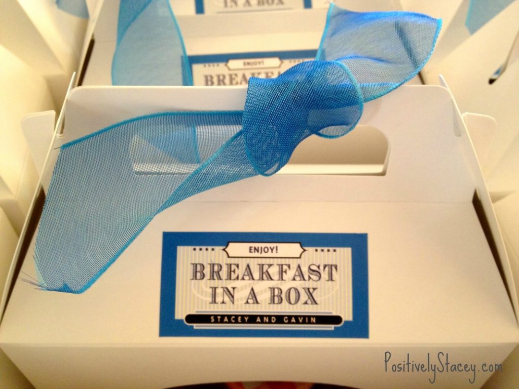 Breakfast in a Box - A Homemade Wedding Favor
