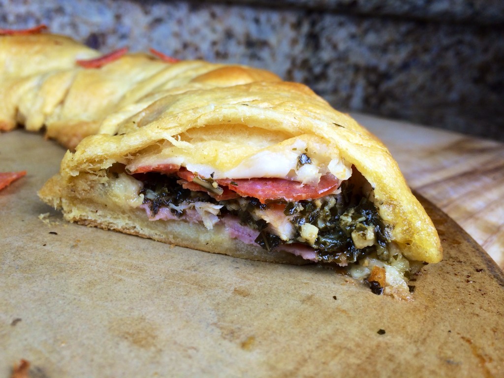 Pepperoni & Pesto Calzone Ring Recipe #PepItUp - Positively Stacey