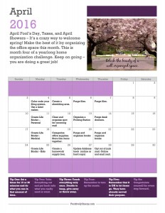 Home Organization Plan April Calendar - Positively Stacey